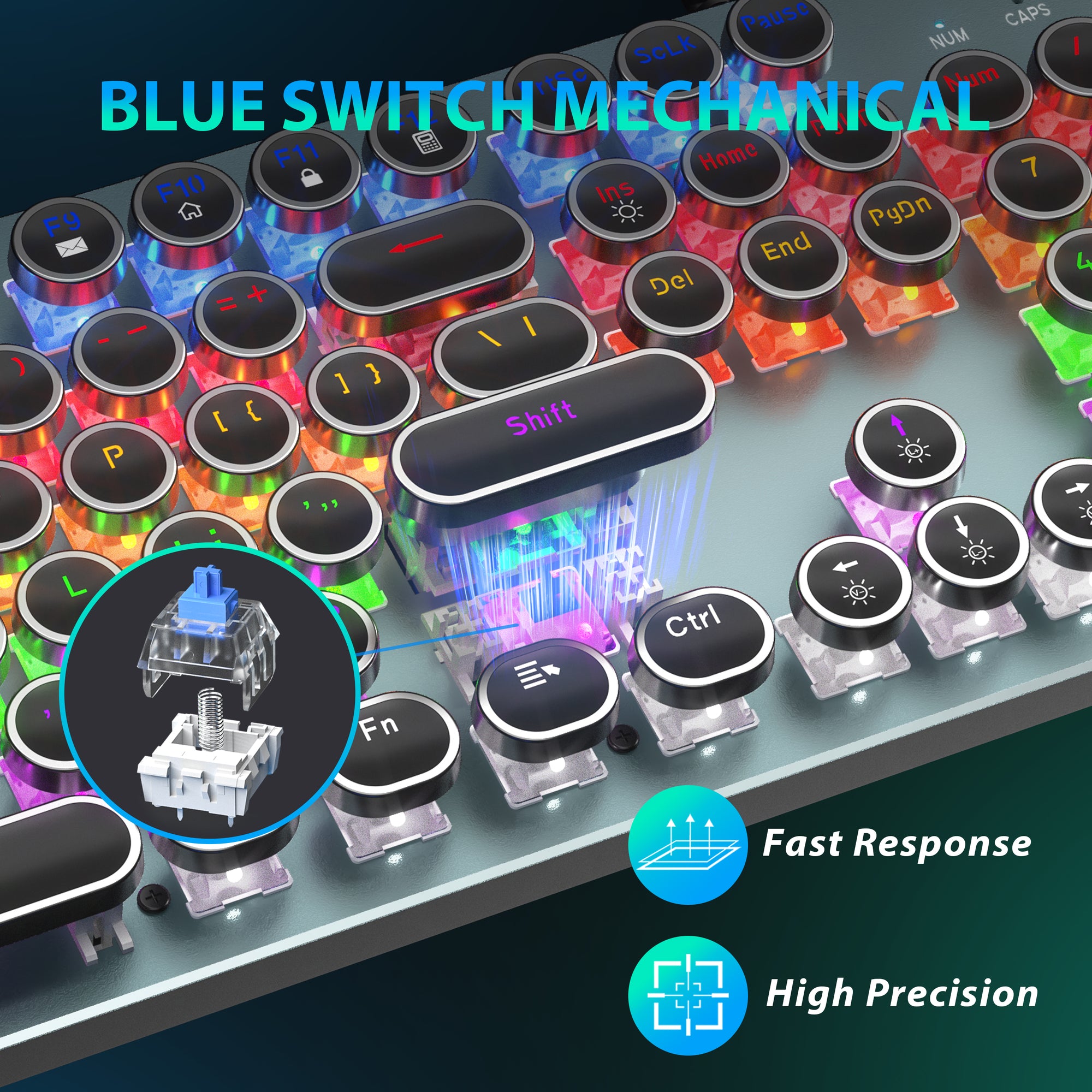 820 Typewriter Mechanical Gaming Keyboard with Mouse, Metal Panel – My ...